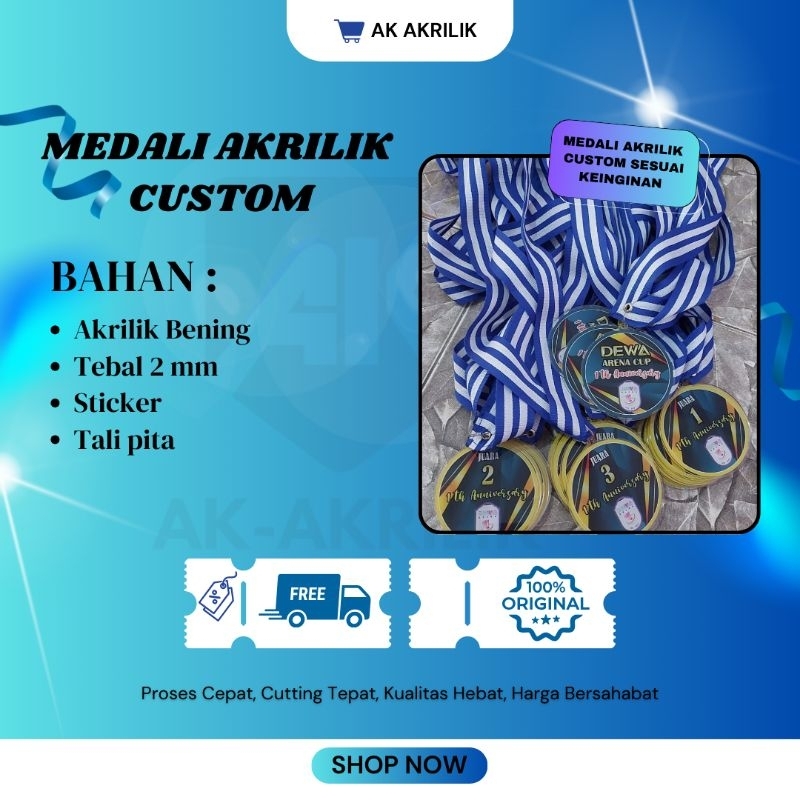 Jual Medali akrilik/ Medali penghargaan / Medali wisuda / Medali ...