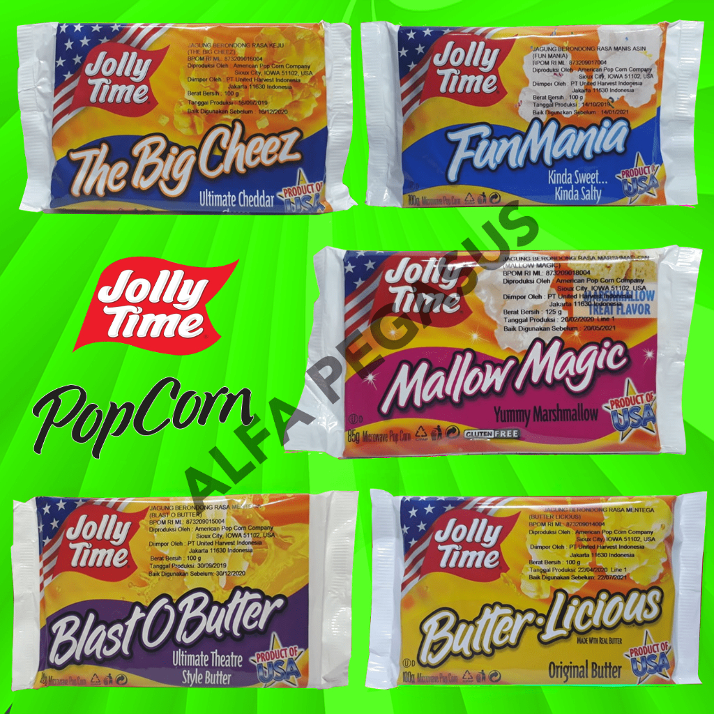 Jual Jolly Time Popcorn microwave , varian rasa : TBC, BOB, FM, B L, MM ...