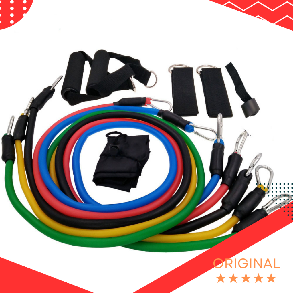 Jual ALAT OLAHRAGA FITNES Set Tali Stretching Resistance Band Pilates ...