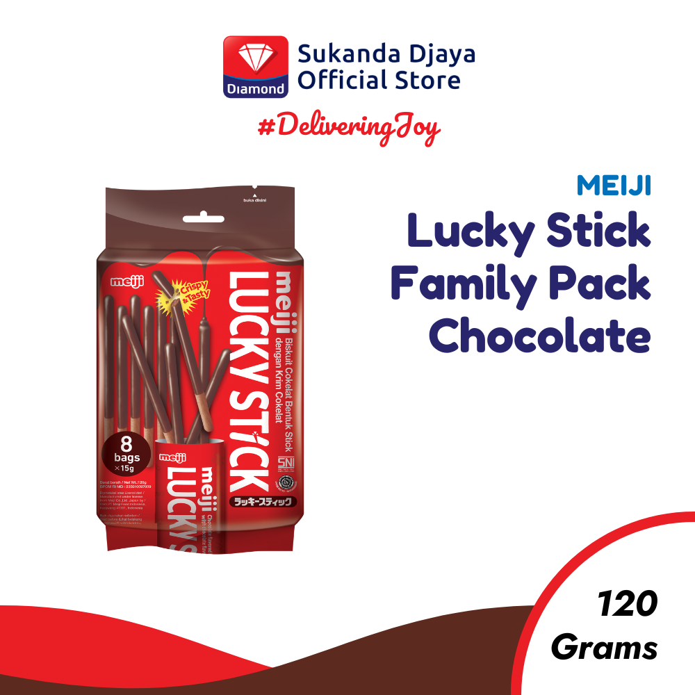 Jual Meiji Lucky Stick Biscuit Family Pack Choco Snack Ringan 120 Gr ...