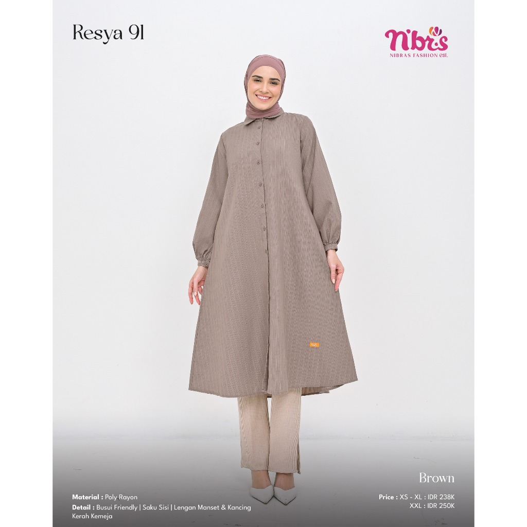 Jual NIBRAS TUNIK RESYA 91 BAHAN POLY RAYON BY NIBRAS TUNIK SIMPLE ...