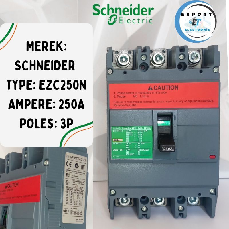 Jual Mccb Breaker Schneider Ezc250N 3p 250A EasyPact (25KA) | Shopee Indonesia