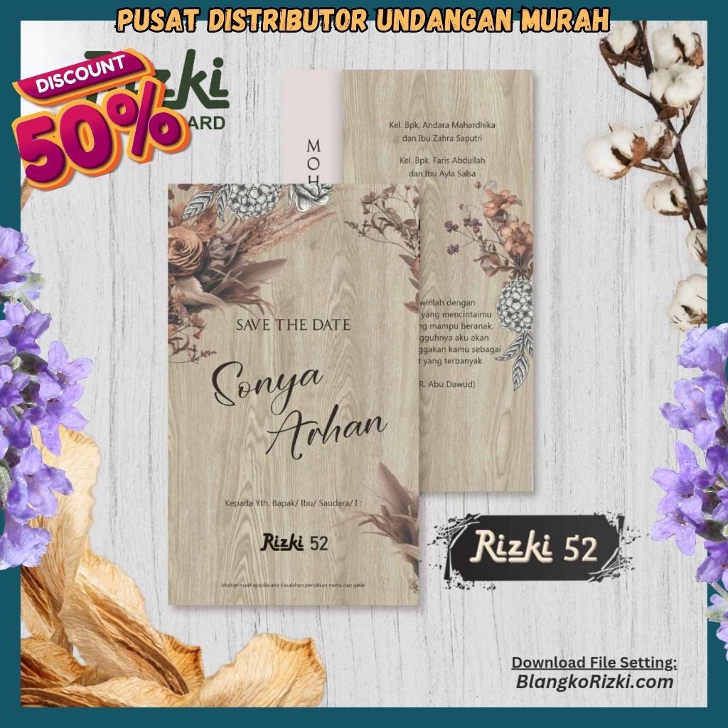 Jual Blangko Undangan Rizki 52 | Blangko Undangan Murah | Blangko ...