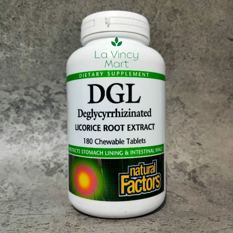 Jual DGL Licorice Root Extract Natural Factors, 180 Chewable Tablets ...