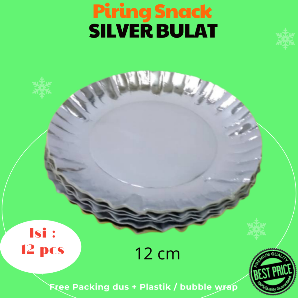 Jual Piring Snack SILVER BULAT isi 12 pcs bisa untuk buah kue snack ...