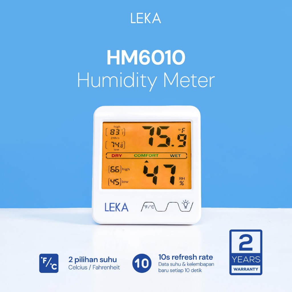 Jual LEKA - HM6010 Humidity Meter - Hygrometer Thermometer - Pengukur ...