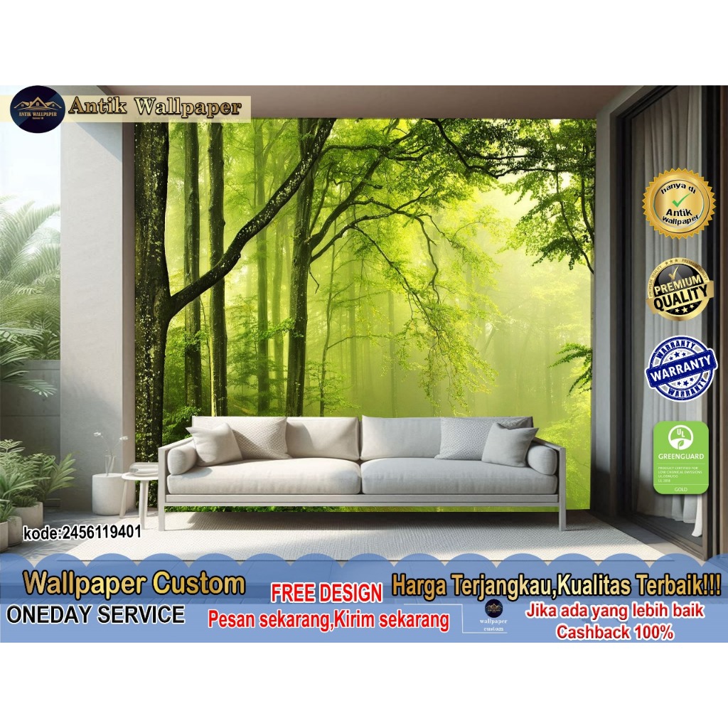 Jual Wallpaper & Wallstiker Custom 3D tema Pemandangan Alam | Hutan ...