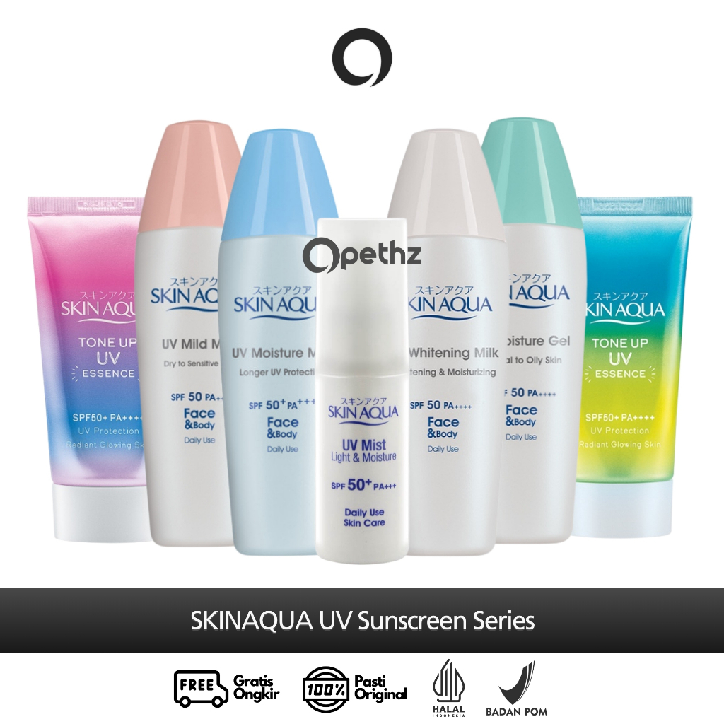 Jual SKIN AQUA UV Sunscreen Series - Moisture Milk SPF 50+ Biru ...