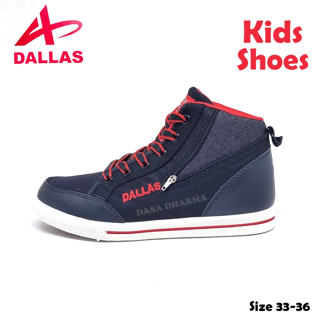 Jual Sepatu Dallas Anak Laki Laki Sekolah SD Boot Tali Tinggi Hitam ...