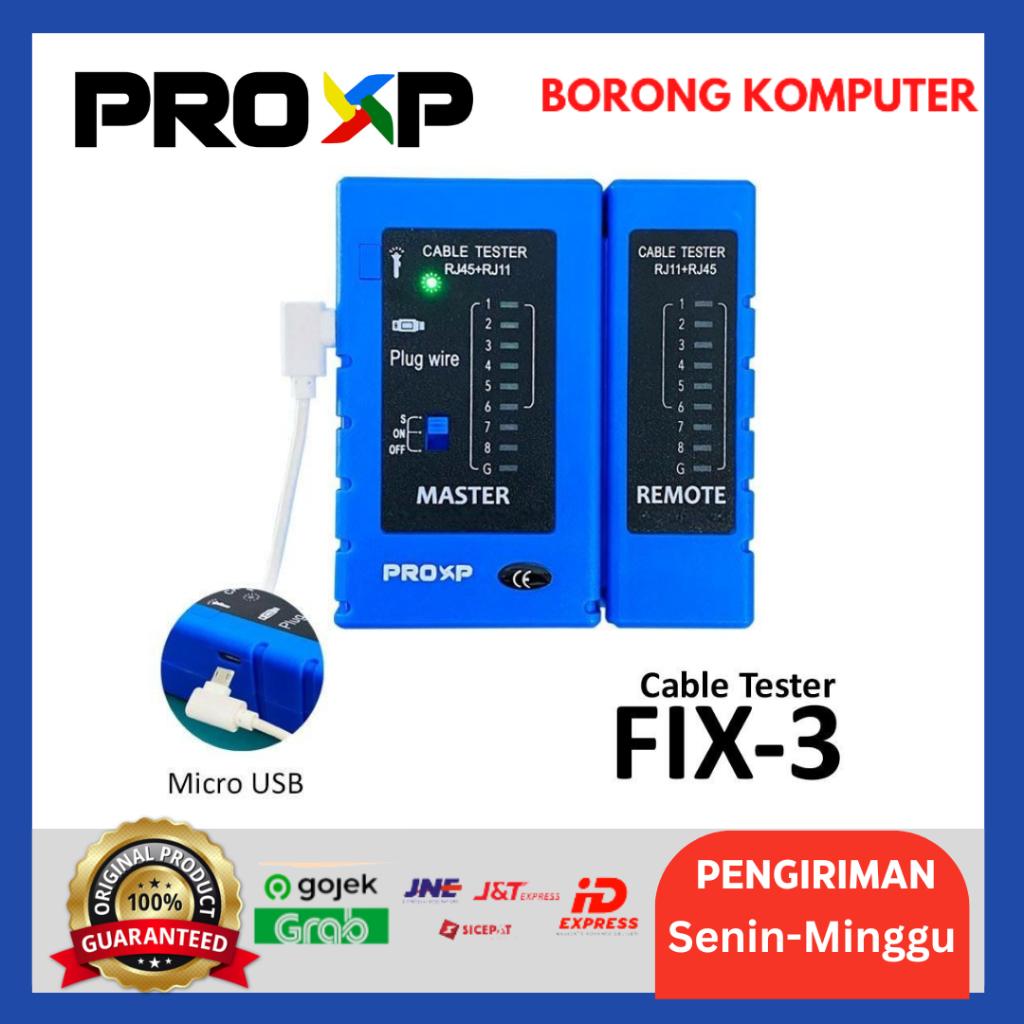 Jual PROXP FIX-3 Lan Tester Alat Penguji Kabel Lan RJ45 Rj11 Tester Lan ...