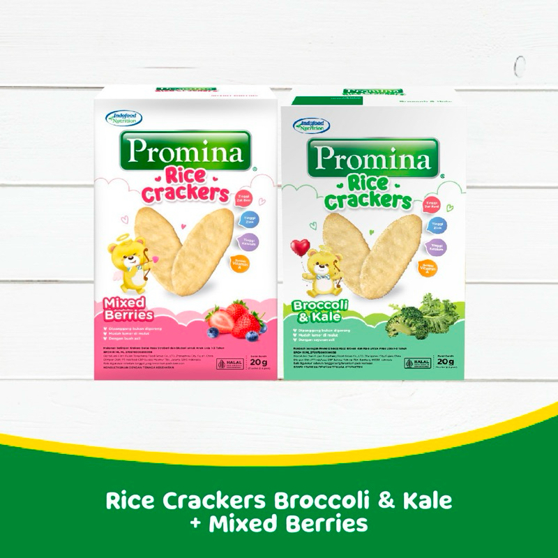 Jual Promina Rice Crackers Broccoli & Kale Mixed Berries 20 g | Cemilan ...