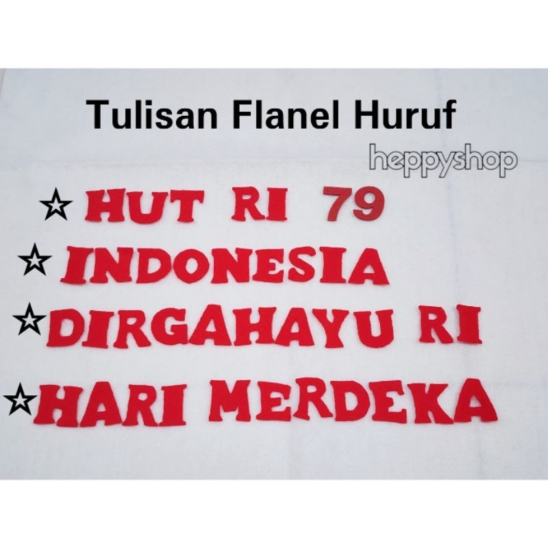 Jual Tulisan Flanel Huruf HUT RI 17 AGUSTUS KEMERDEKAAN | Shopee Indonesia