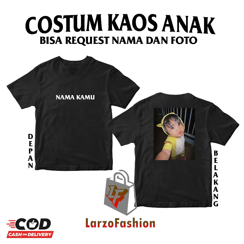 Jual LARZO COSTUM - KAOS COSTUM ANAK BAHAN KATUN BISA REQUEST FOTO DAN ... Jual LARZO COSTUM - KAOS COSTUM ANAK BAHAN KATUN BISA REQUEST FOTO DAN ...