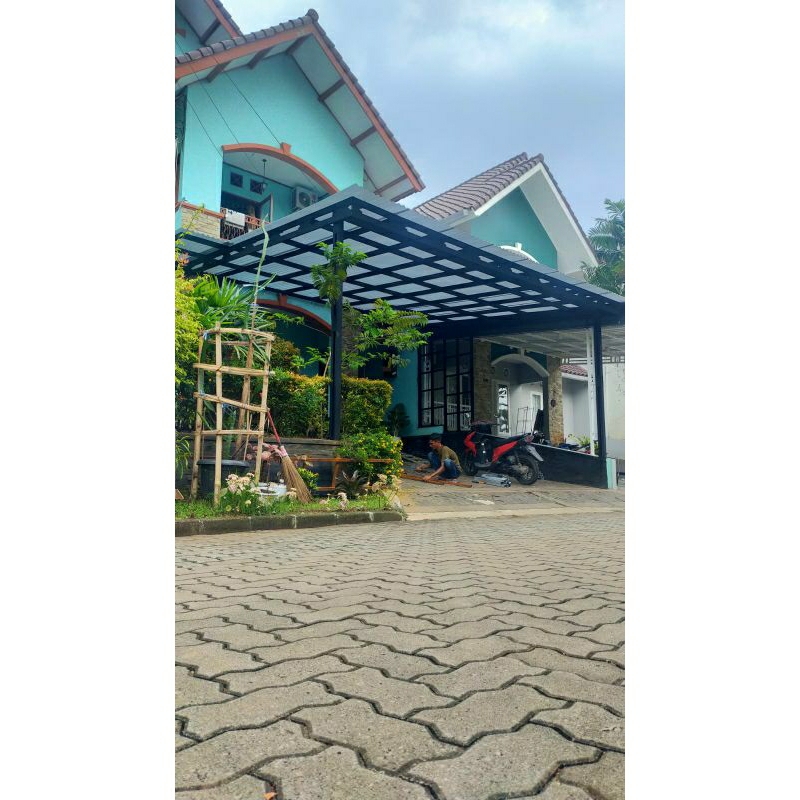 Jual kanopi baja ringan atap alderon rs 1 layer + cat | Shopee Indonesia
