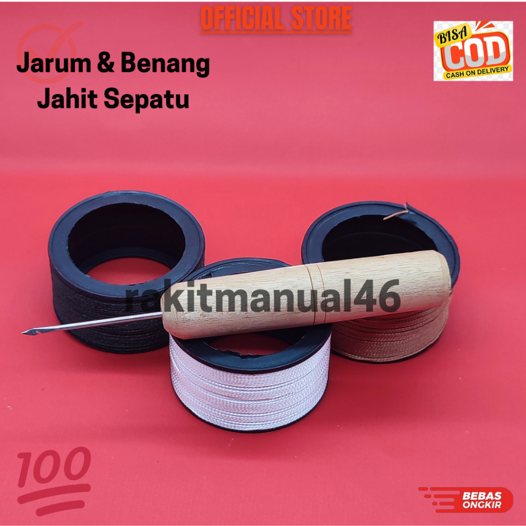 Jual Benang Jahit Sepatu 10 – 15 Meter Dan Jarum Jahit Sol Sepatu ...