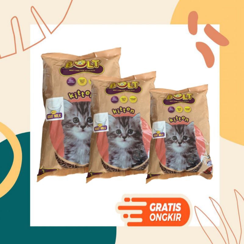 Jual Bolt Kitten 1kg Makanan Kucing 1kg Bolt Pakan Kucing Kecil 1kg ...
