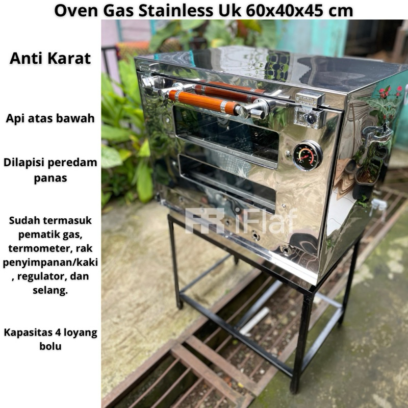 Jual Oven Gas Api Atas Bawah Stainless 60x40x45 cm - open gas - oven ...