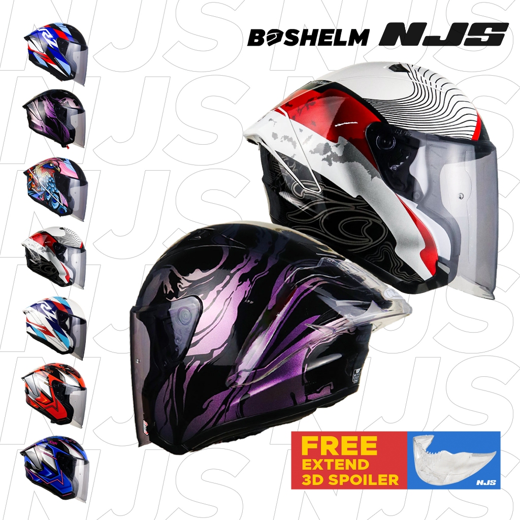 Jual BOSHELM Helm NJS KAIROZ GT MOTIF Helm Half Face SNI | Shopee Indonesia