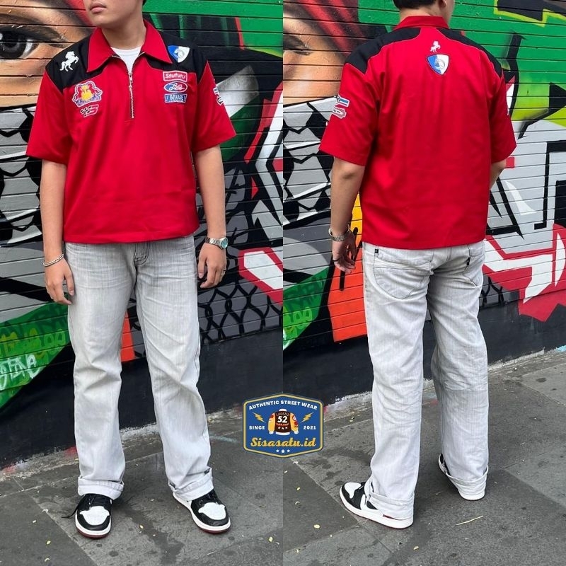 Jual WORKSHIRT NEW RED/MERAH Halzipper EDITION Racing Team OVERSIZE ...