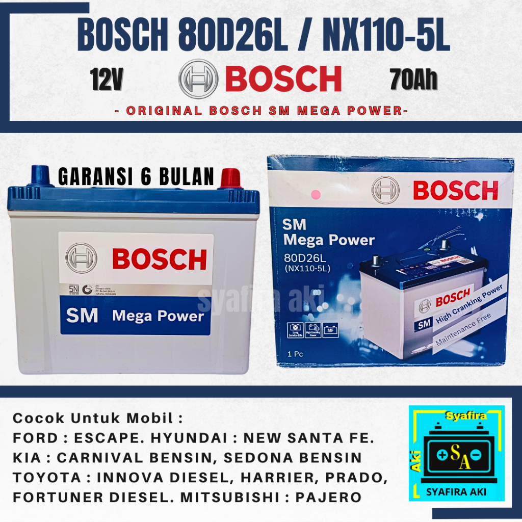Jual Aki mobil 70 Ah Pajero, Isuzu Dmax, Innova Diesel NX110-5L / Bosch ...