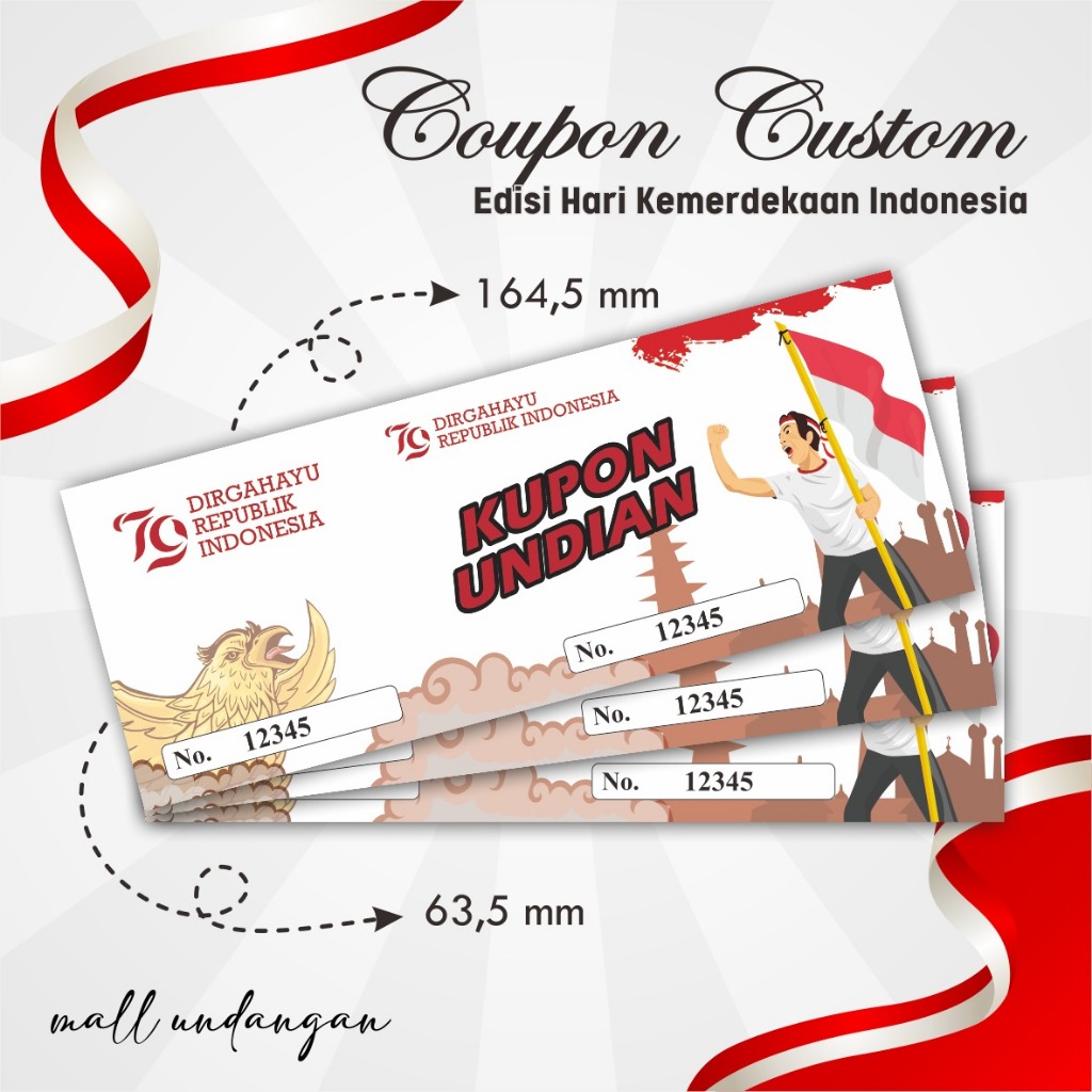 Jual KUPON JALAN SEHAT CUSTOM - KUPON UNDIAN 17 AGUSTUS HUT RI (50 pcs ...