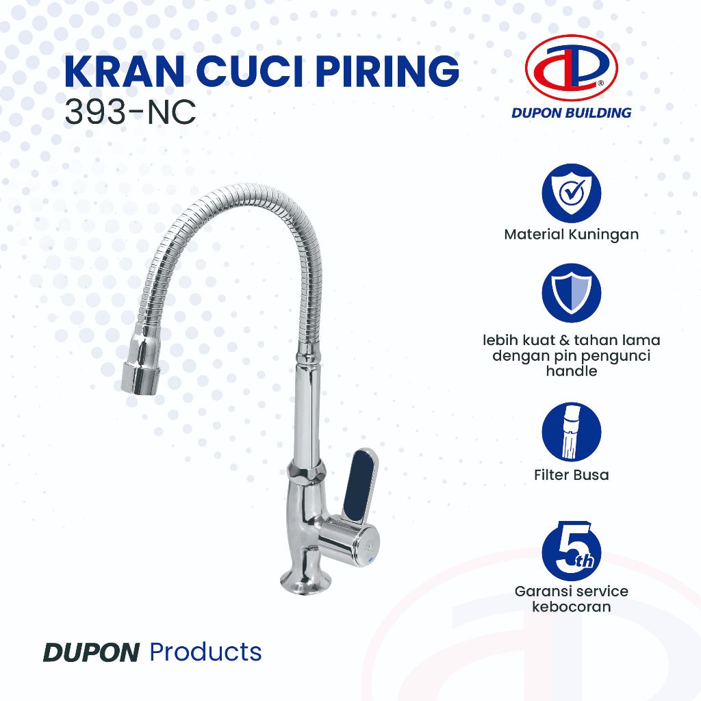 Jual DUPON Kran Sink Angsa Cuci Piring Dapur Meja Flexible Deck Sink Faucet 393-NC | Shopee ...