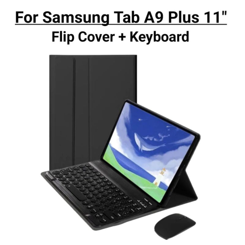 Jual Casing Samsung Tab A9 Plus Flip Cover + Keyboard | Shopee Indonesia