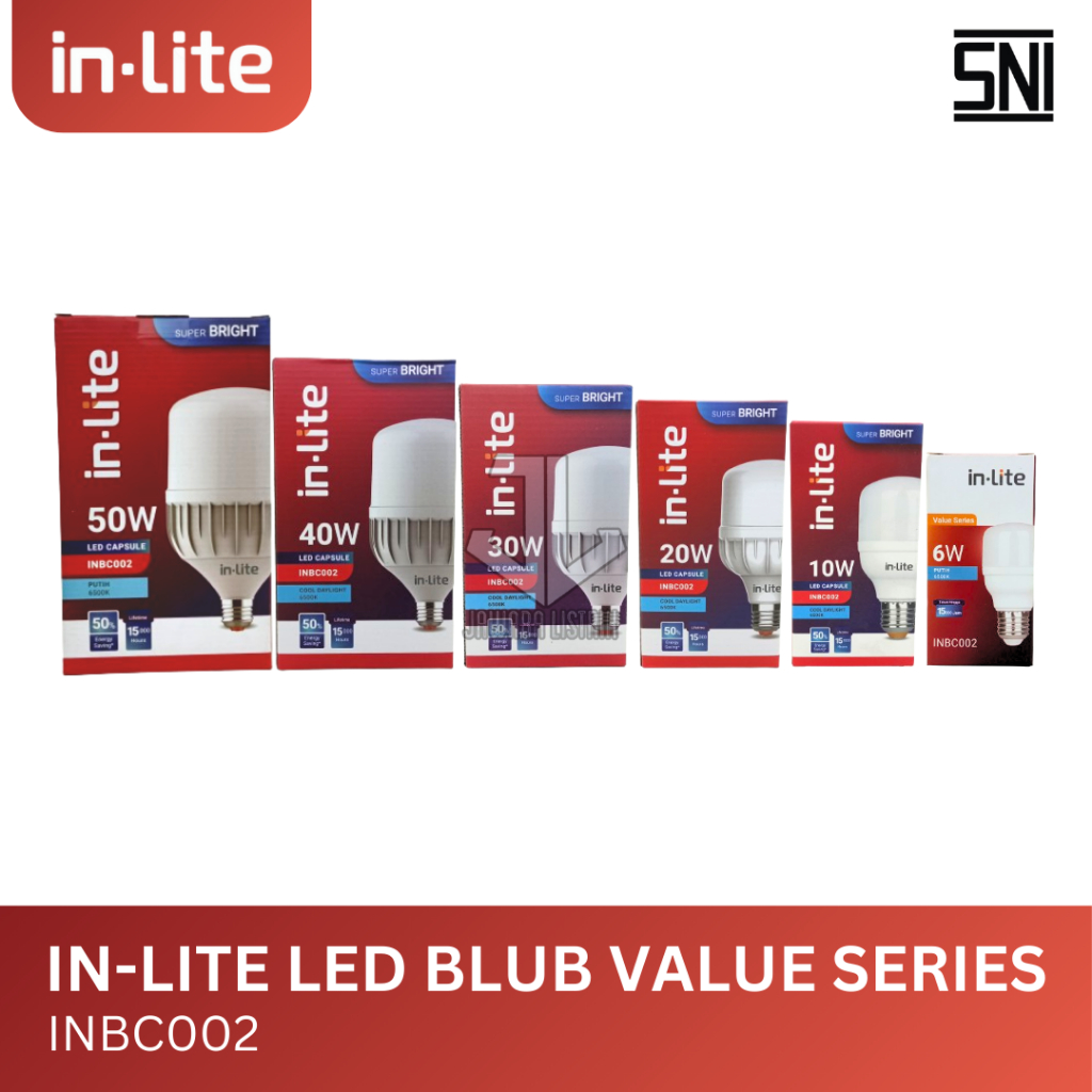 Jual IN-LITE INLITE LAMPU INBC002 LED CAPSULE SERIES 6W 10W 20W 30W 40W 50W E27 6500K CAHAYA ...
