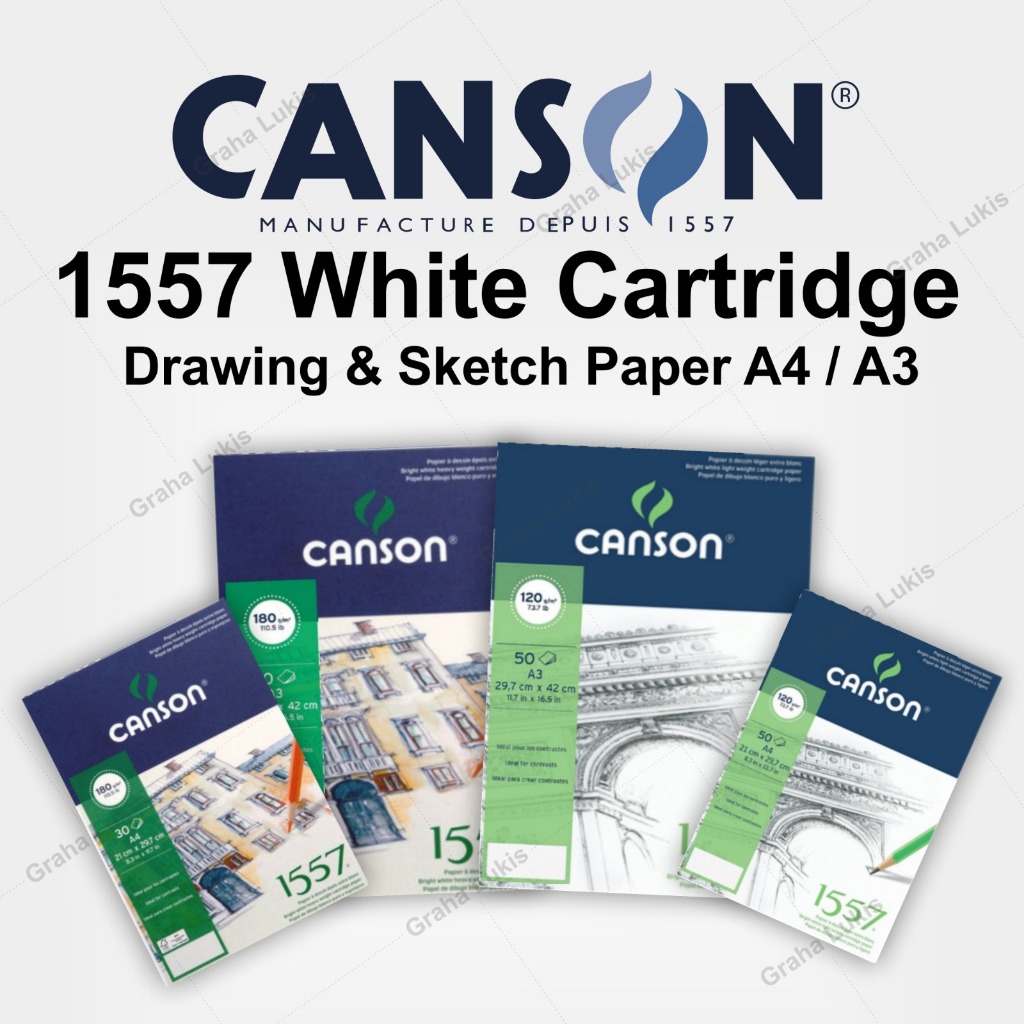 Jual Canson 1557 White Cartridge Drawing Paper A3 / A4 | Shopee Indonesia