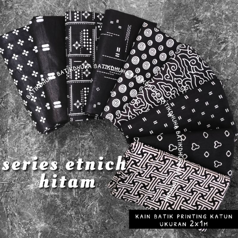 Jual Kain batik hitam putih monokrom series etnik kain batik etnic ...