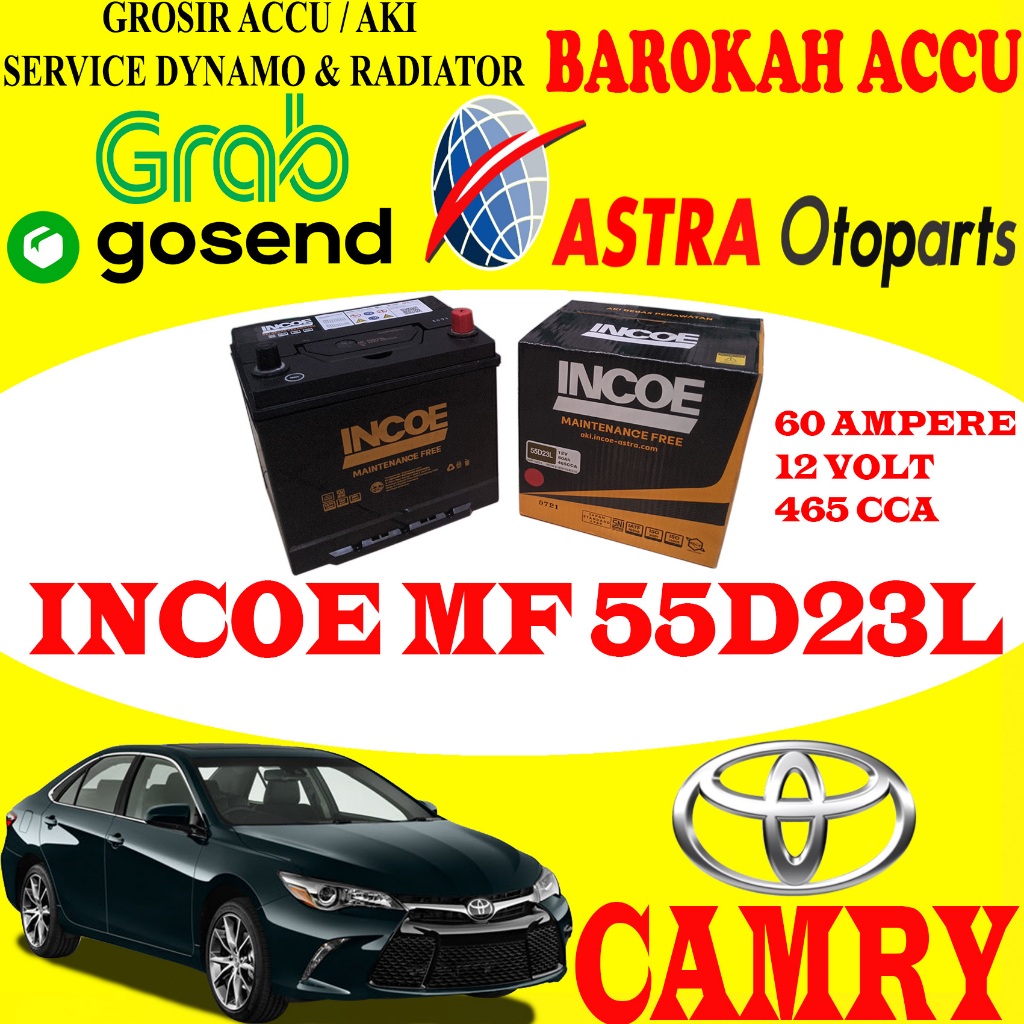 Jual AKI MOBIL TOYOTA CAMRY INCOE MF 55D23L , 60 AH ASTRA OTOPARTS ...