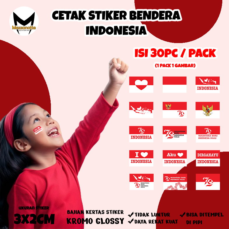 Jual STIKER PIPI BENDERA MERAH PUTIH - HUT RI 17 AGUSTUS INDONESIA ...