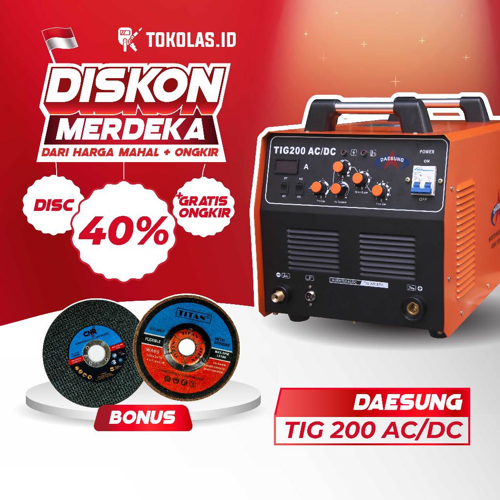 Jual Mesin Travo Trafo Las Argon Inverter Welding Daesung TIG 200 AC DC ...
