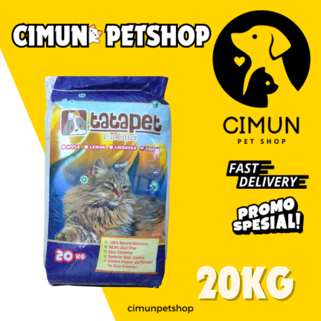 Jual Pasir Kucing Gumpal Wangi TATAPET 20KG | Shopee Indonesia
