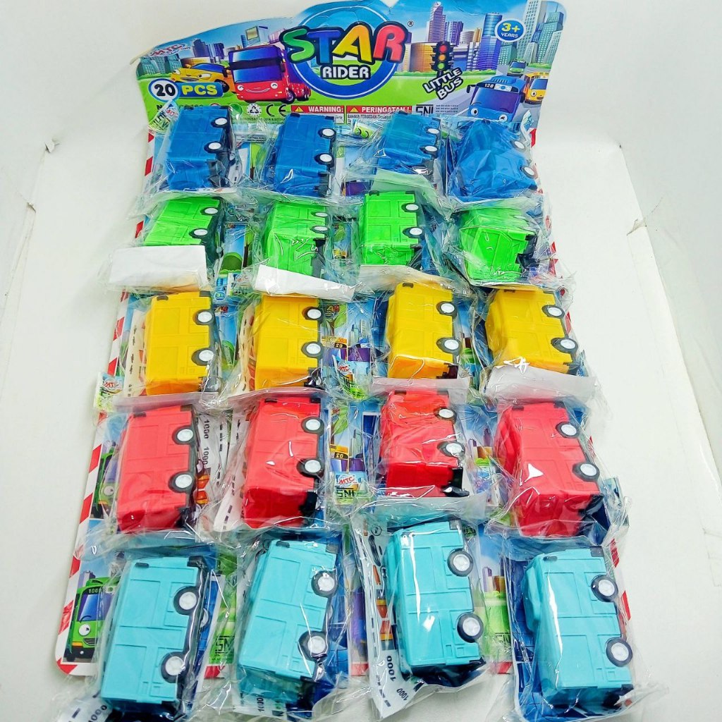 Jual Mini Bus Polos + Sticker DIY pull back ECER SATUAN mini bus lucu ...