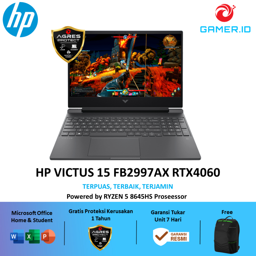 Jual HP VICTUS 15 RYZEN 5 8645HS RTX4060 8GB RAM 16GB 512GB SSD WIN11 ...