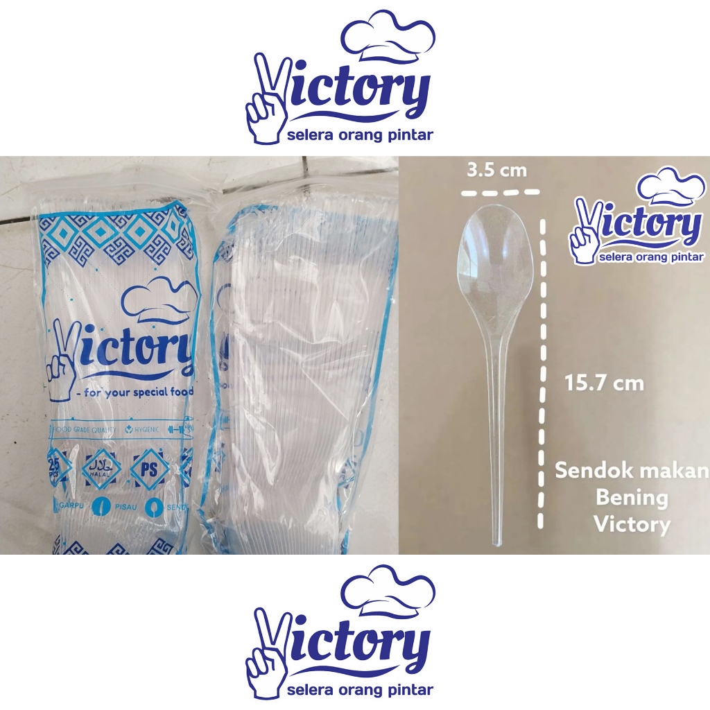 Jual VICTORY Sendok Makan Bening Plastik (25pcs/pack) | Shopee Indonesia