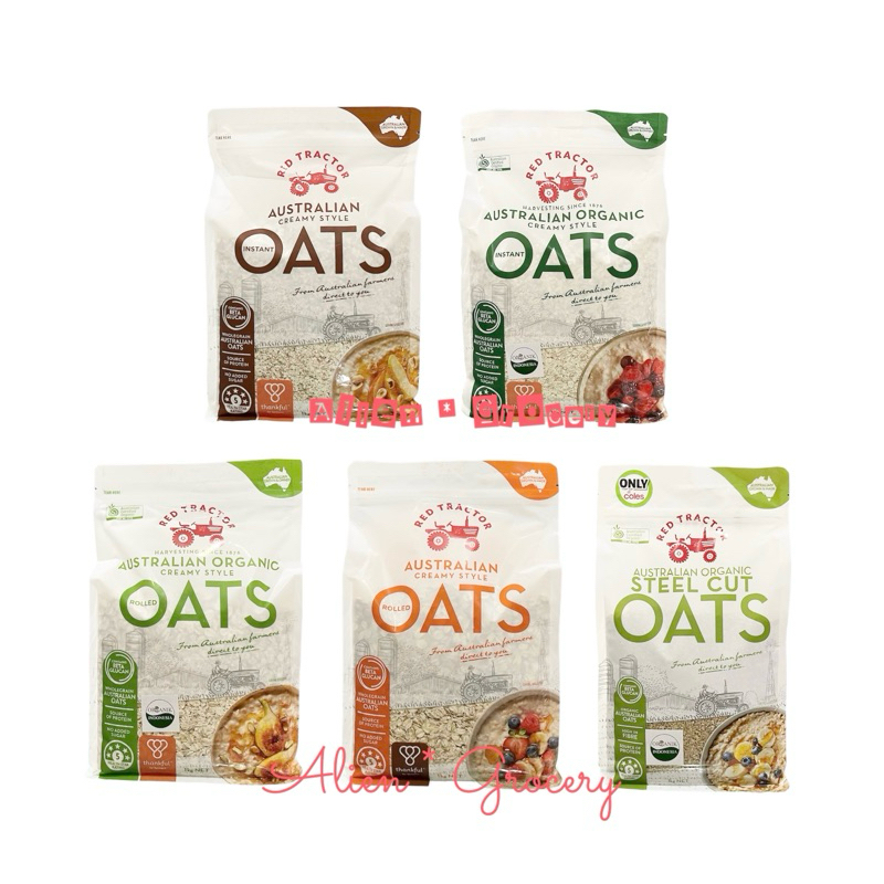 Jual RED TRACTOR Australian Oat Instant Rolled Oats Steel Cut Organic ...