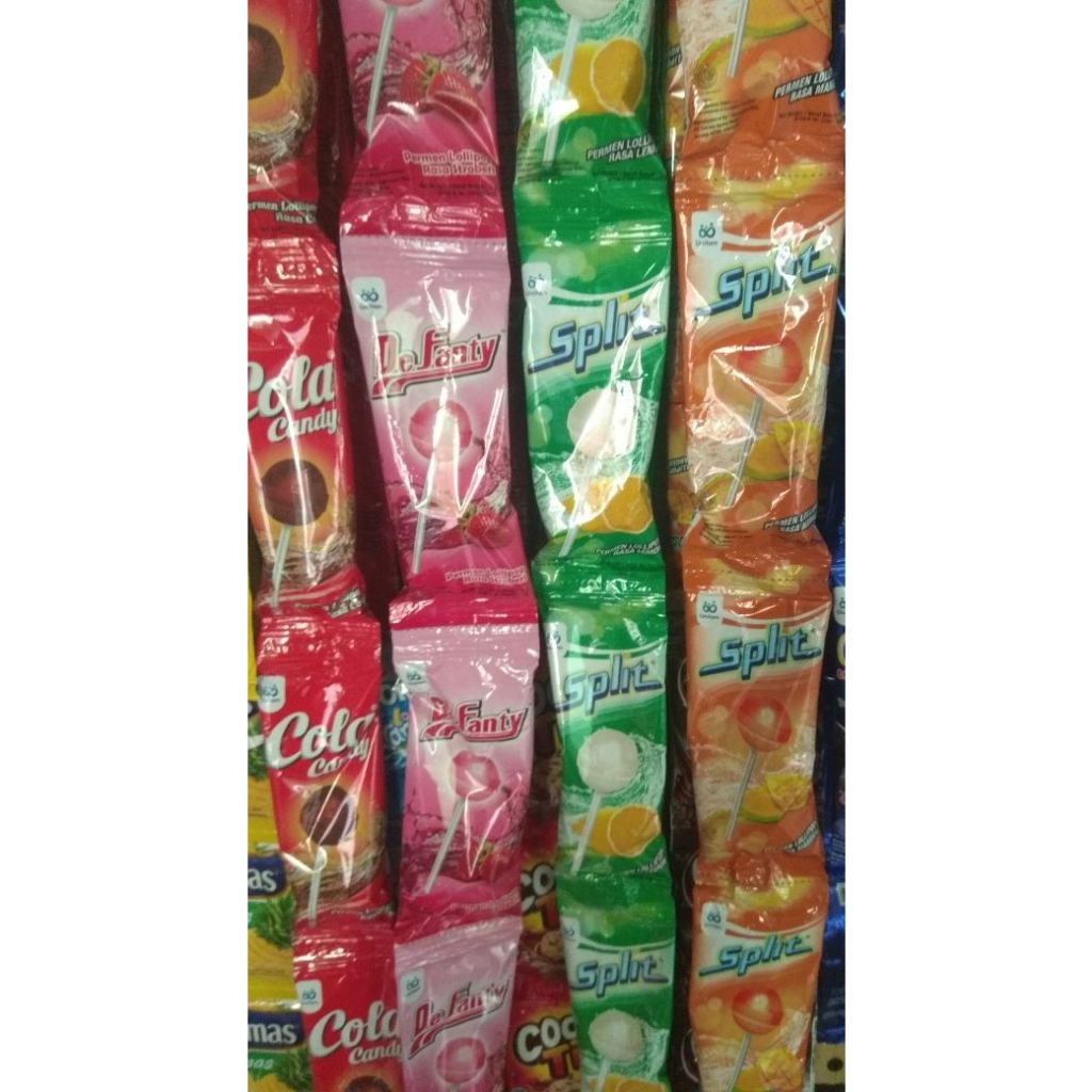 Jual Permen Lolipop Cola Split De Fanty loly Lollipop 1 Pak isi 36 Pcs ...