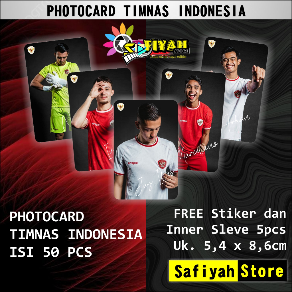 Jual Photocard Timnas Indonesia isi 50 Pcs Murah Ready Stok Limited ...