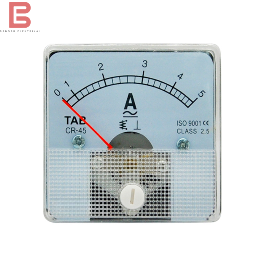 Jual Ampere Meter Analog 5A AC/DC CR45 Direct TAB Ampermeter 5 Ampere ...