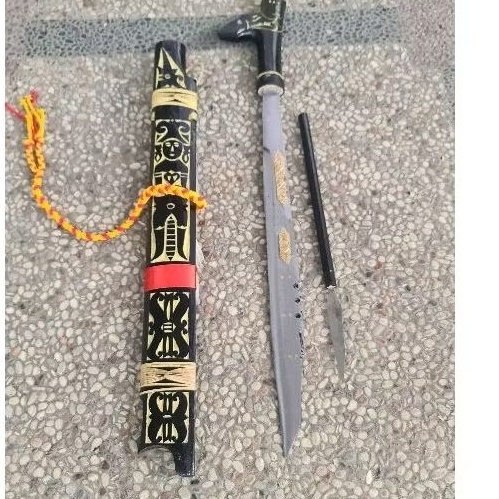 Jual Mandau Etnik motif Manusia Mandau Dayak lalimantan 65 cm | Shopee ...