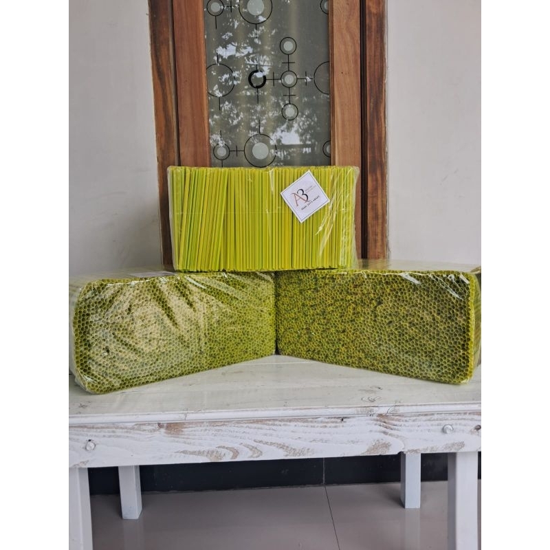 Jual sedotan plastik/sedotan tongji/teh poci lorek kuning lancip ...