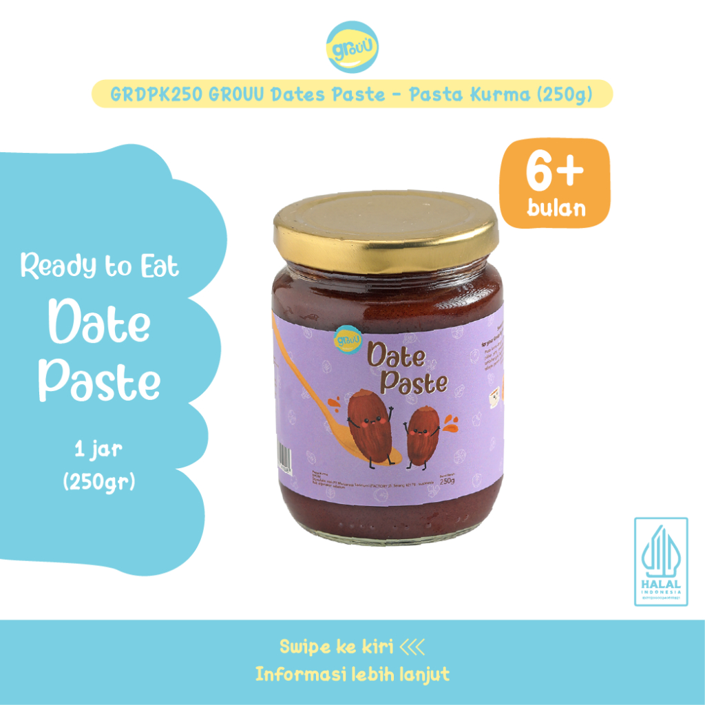 Jual GROUU Dates Paste / Pasta Selai Kurma 250g - Makanan MPASI Anak ...