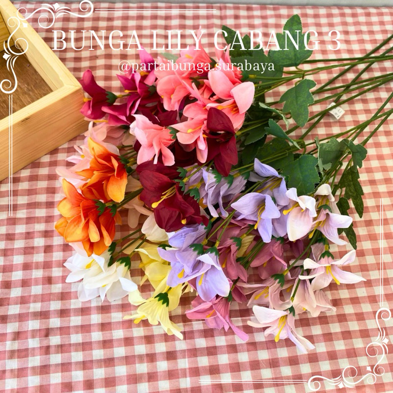 Jual BUNGA LILY TANGKAI PANJANG CABANG 3 I BUNGA LILY HIAS SUDUT ...