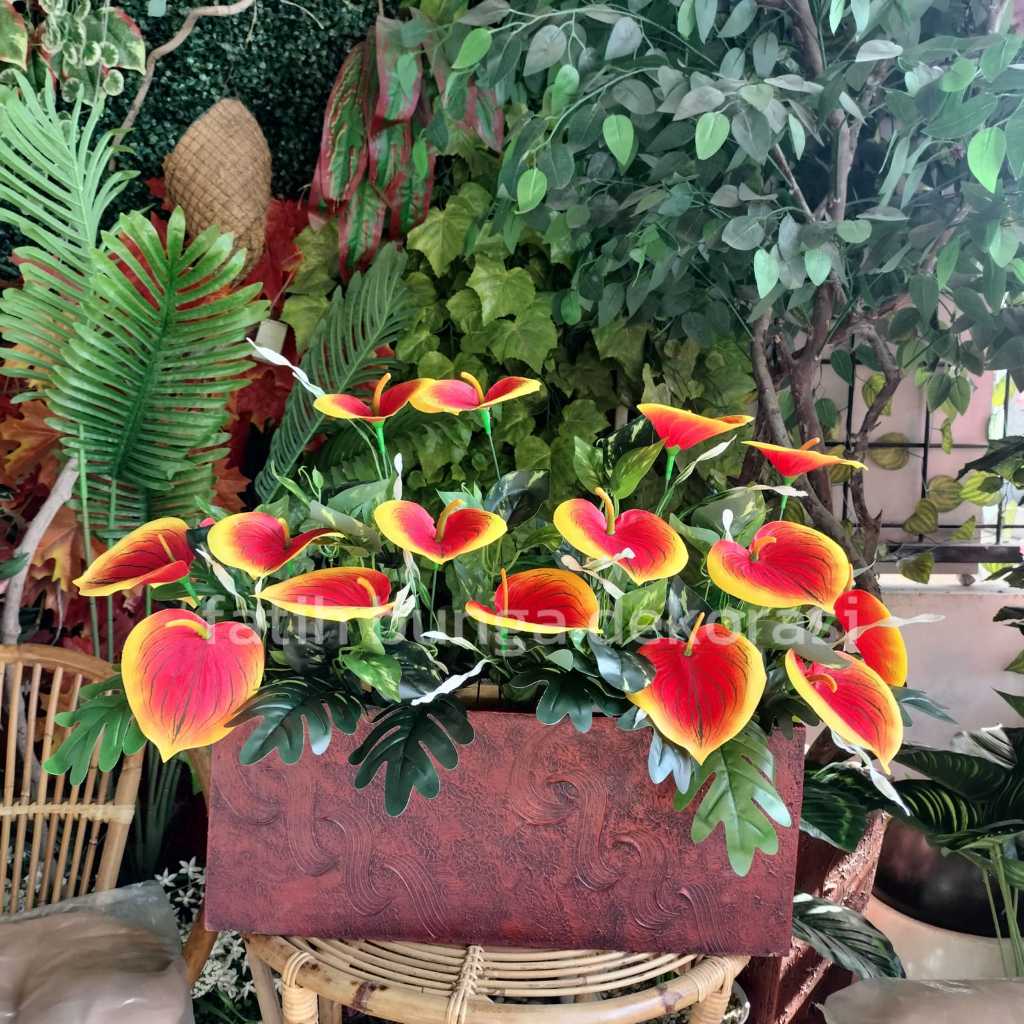 Jual Partisi Bunga Anthurium/Bunga Artificial/Bunga hias plastik ...