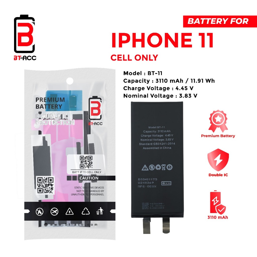 Jual BT-ACC Battery Baterai Battre For IPhone 11 Cell Only With 3110 ...