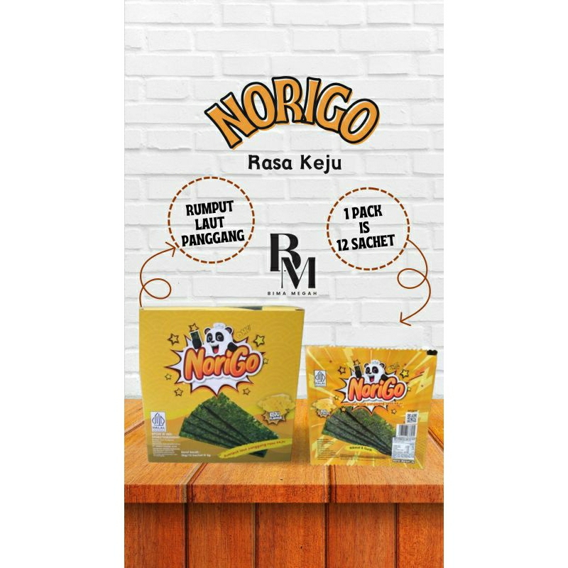 Jual Norigo Rumput Laut rasa Keju 1 box isi 12 sachet / Rumput Laut ...