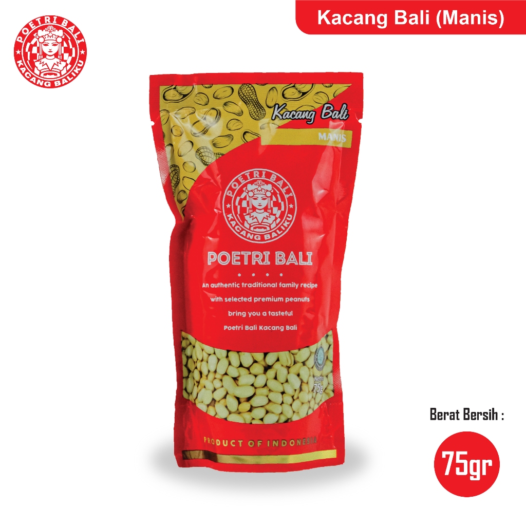 Jual Poetri Bali - Kacang Bali Manis 75 gram - Cemilan Khas Bali Enak ...