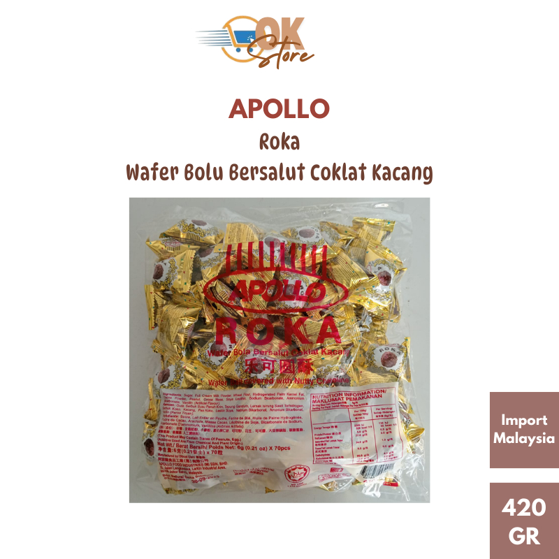 Jual Apollo Roka Bola Wafer Bolu Bersalut Coklat Isi 70's x 6GR (420 GR ...